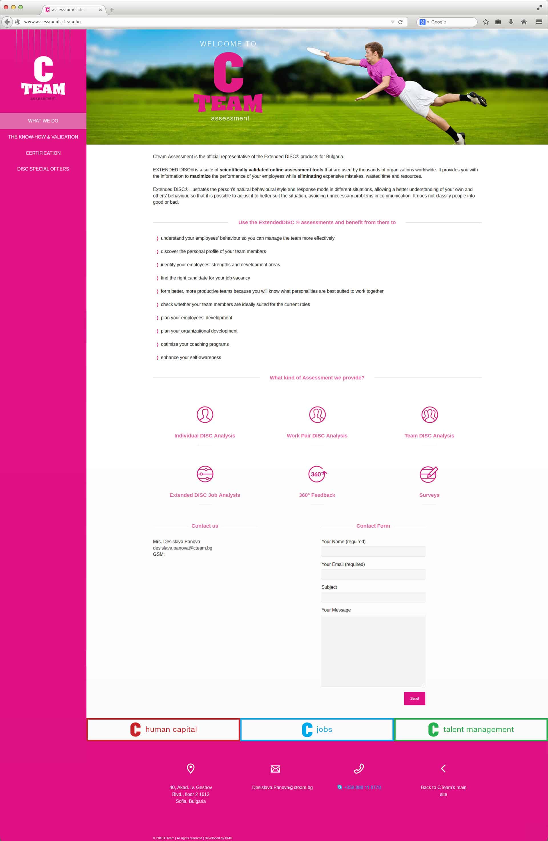 Web development of CTeam website | Digital Marketing Group